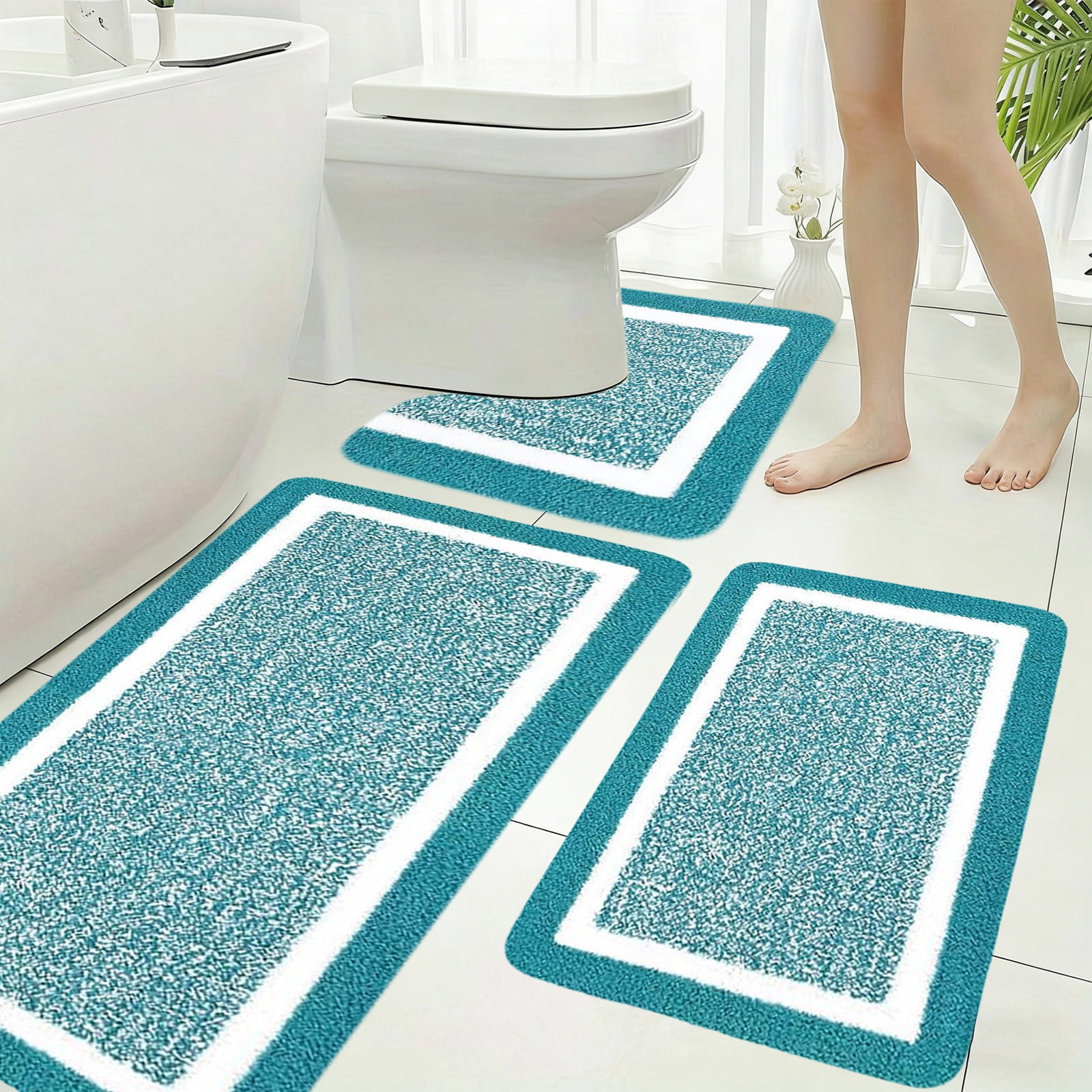 Click here for Ke1clo Bathroom Rug Set  Soft Absorbent 3 Piece Ba... prices
