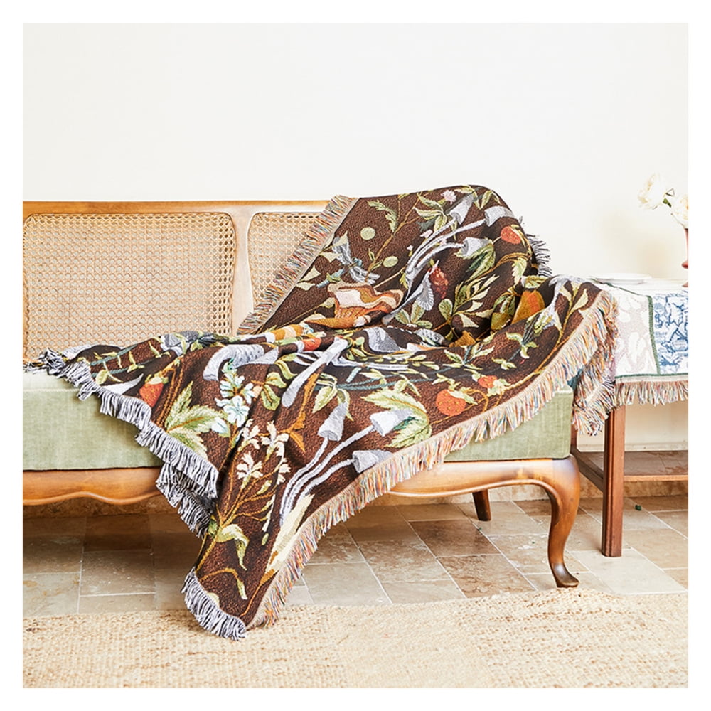 Soft Cozy Boho Throw Blankets Chenille Jacquard Tassels Boho Sofa Throw ...
