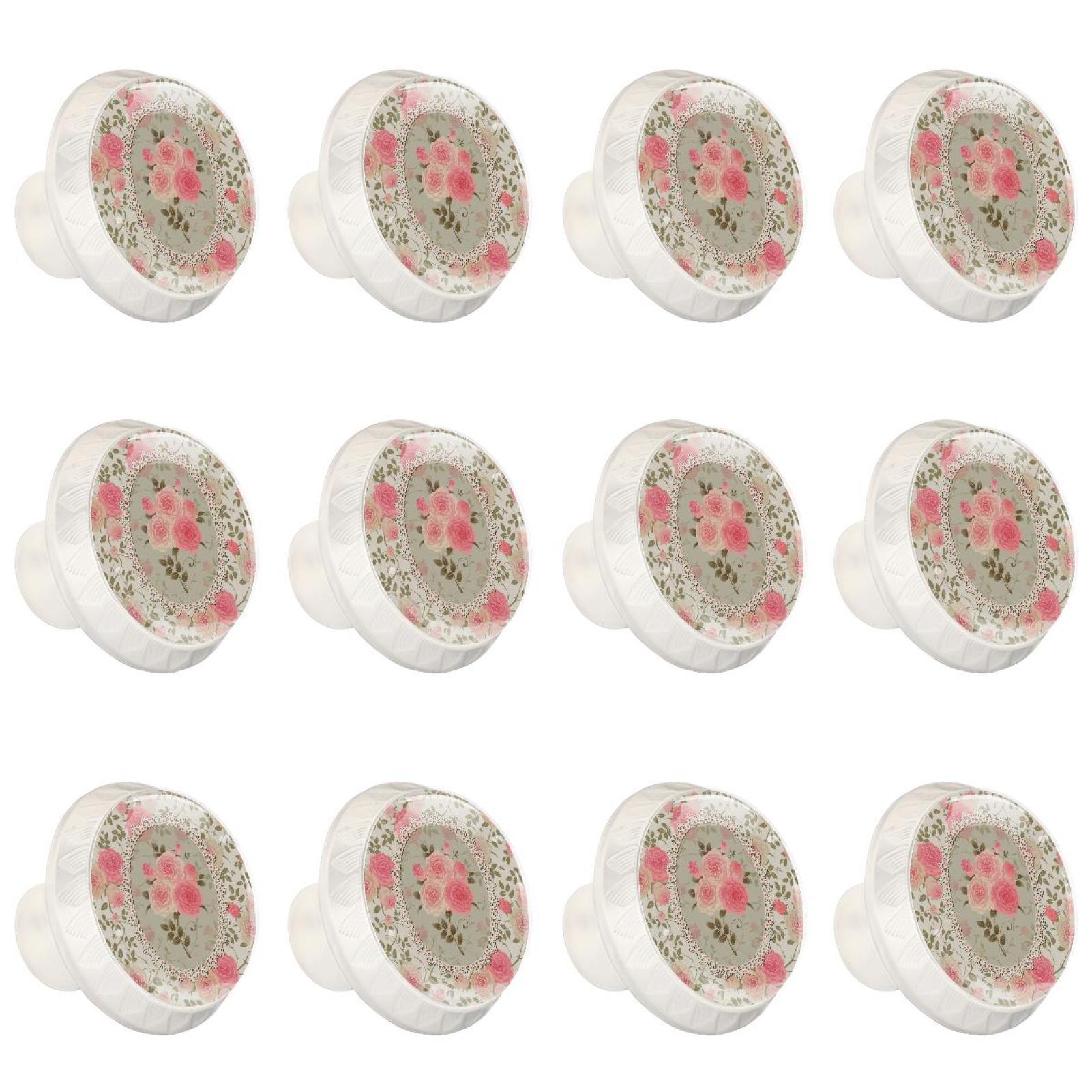 12 Pcs Chic Roses Knobs for Kitchen Cabinet Cupboard Dresser Bookcase ...