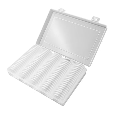 CELECTIGO 38mm Coin Holder Capsules, Clear Round Plastic Coin Container ...
