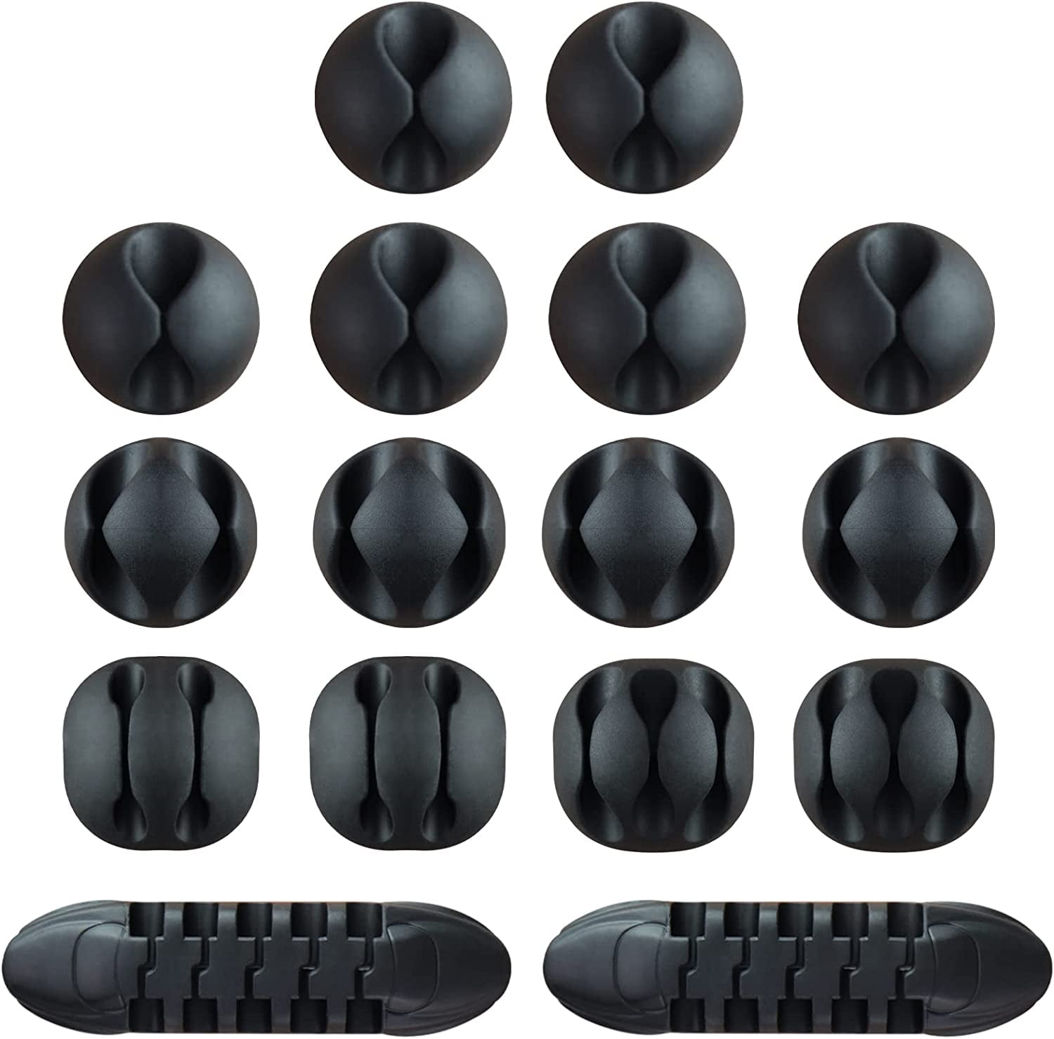 Cable Clips,16 Pack Black Adhesive Cord Holders,Ideal Cable Cords ...