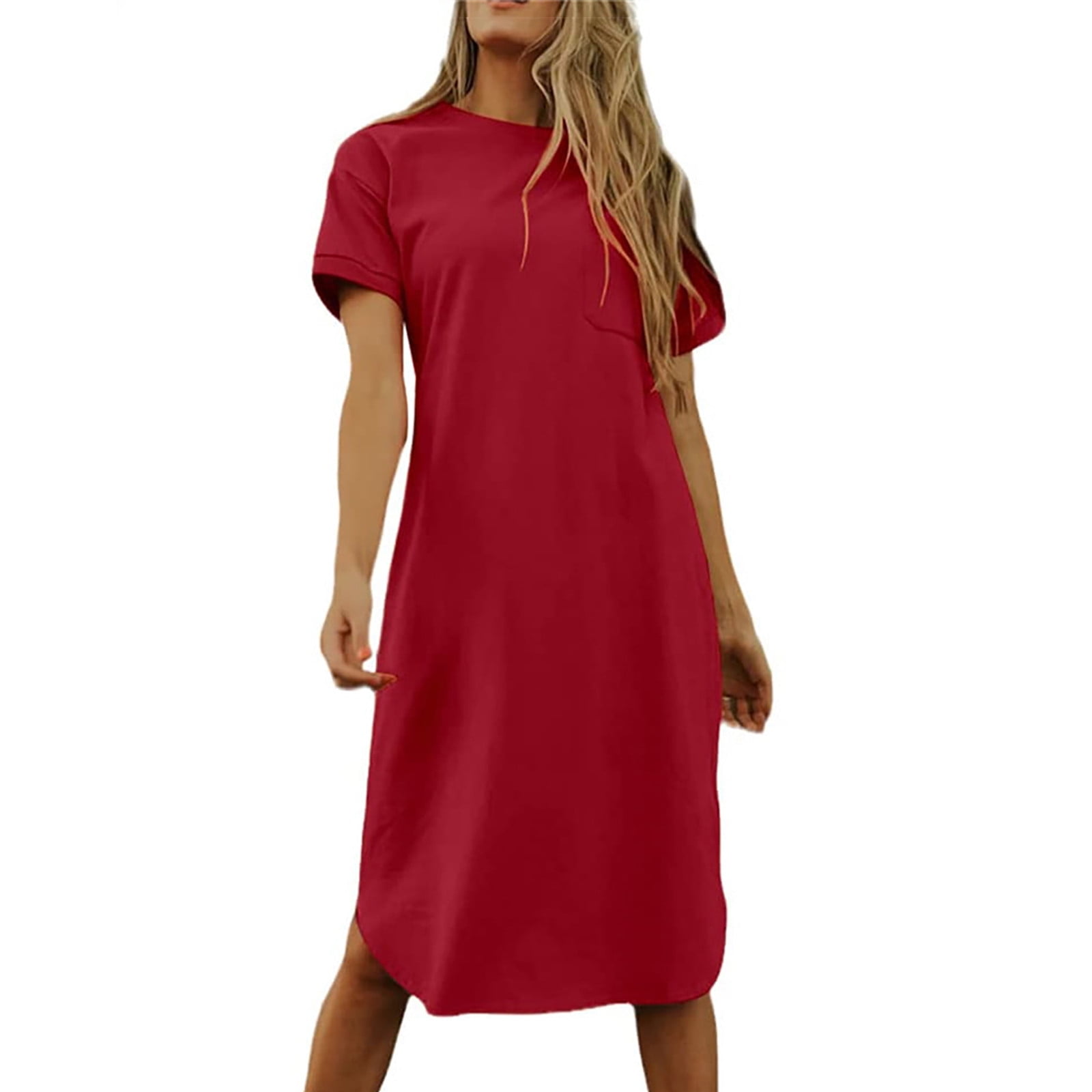 Click here for Faiwad Summer Dress For Women Round Neck Short Sle... prices