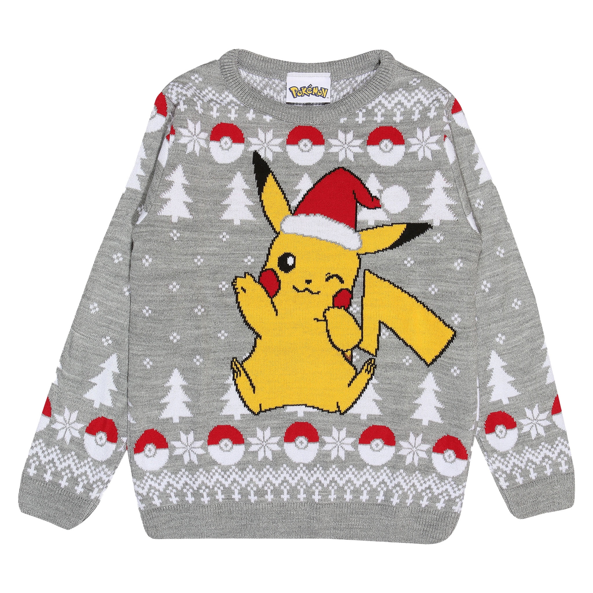 Pokemon Pikachu Santa Hat Christmas Girls Knitted Jumper - Ugly ...