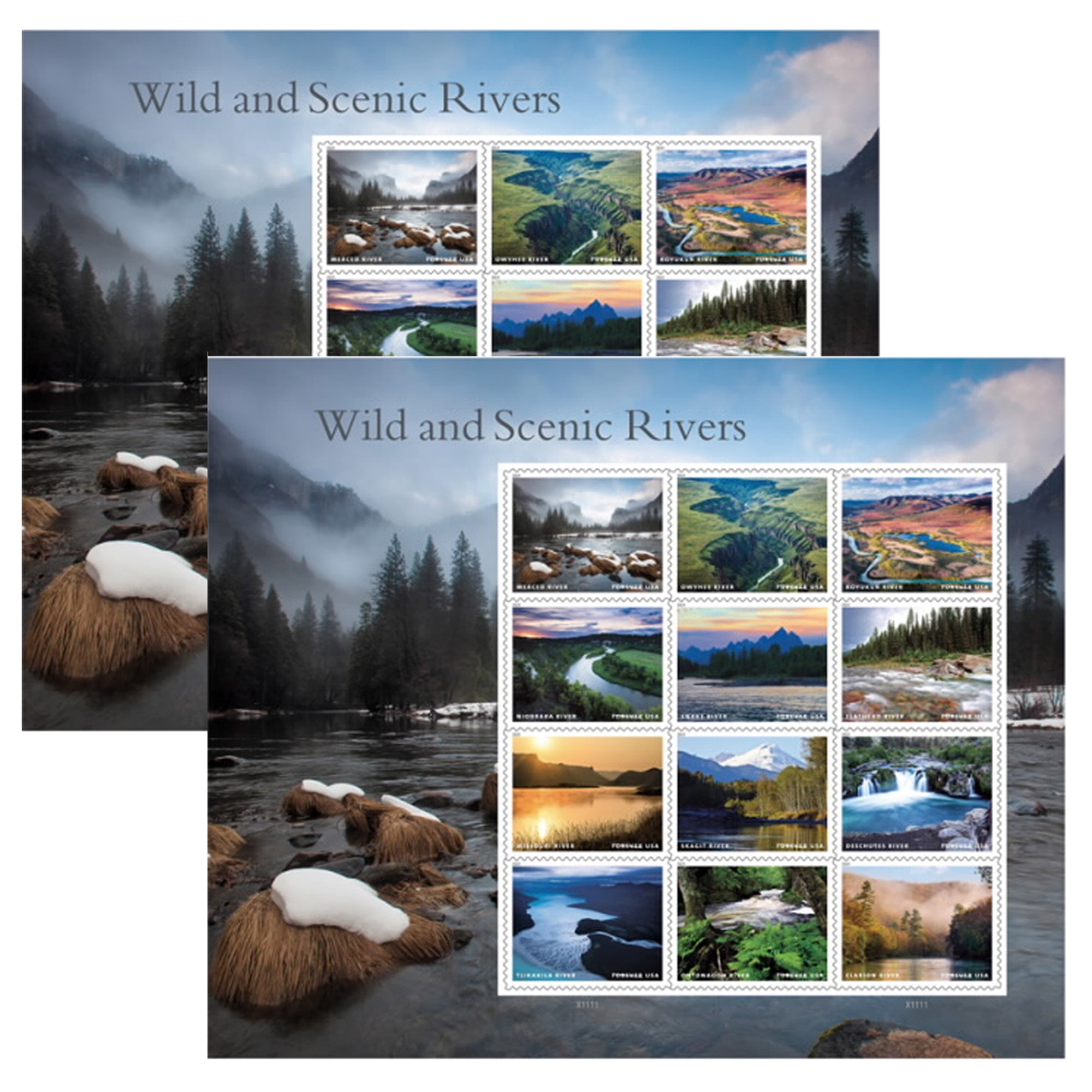 Wild and Scenic Rivers USPS Forever Postage Stamp 2 Sheets of 12 US ...