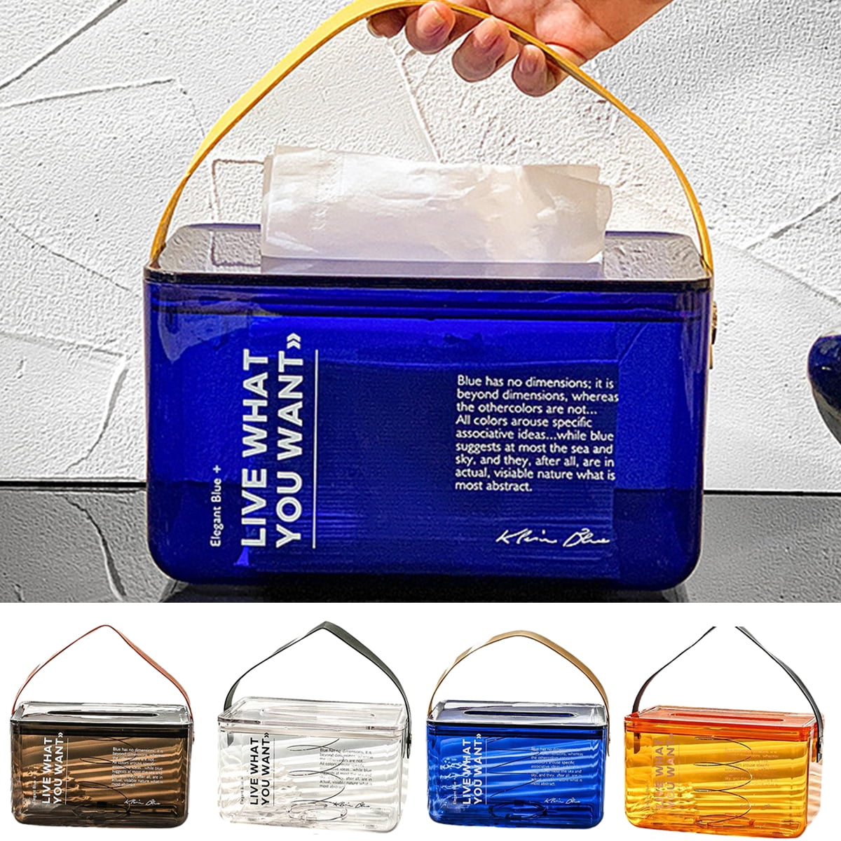 Cheers US Tissue Box Cover Holder, Transparent Facial Tissue Dispenser ...