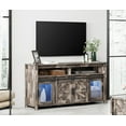 Farmhouse TV Stand with Sliding Barn Doors for 65 Inch TVs, Wood Tall Entertainment Center with ...