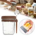 USUERY Glass Oats Container With Lid And Spoon Breakfast Oatmeal Jar ...