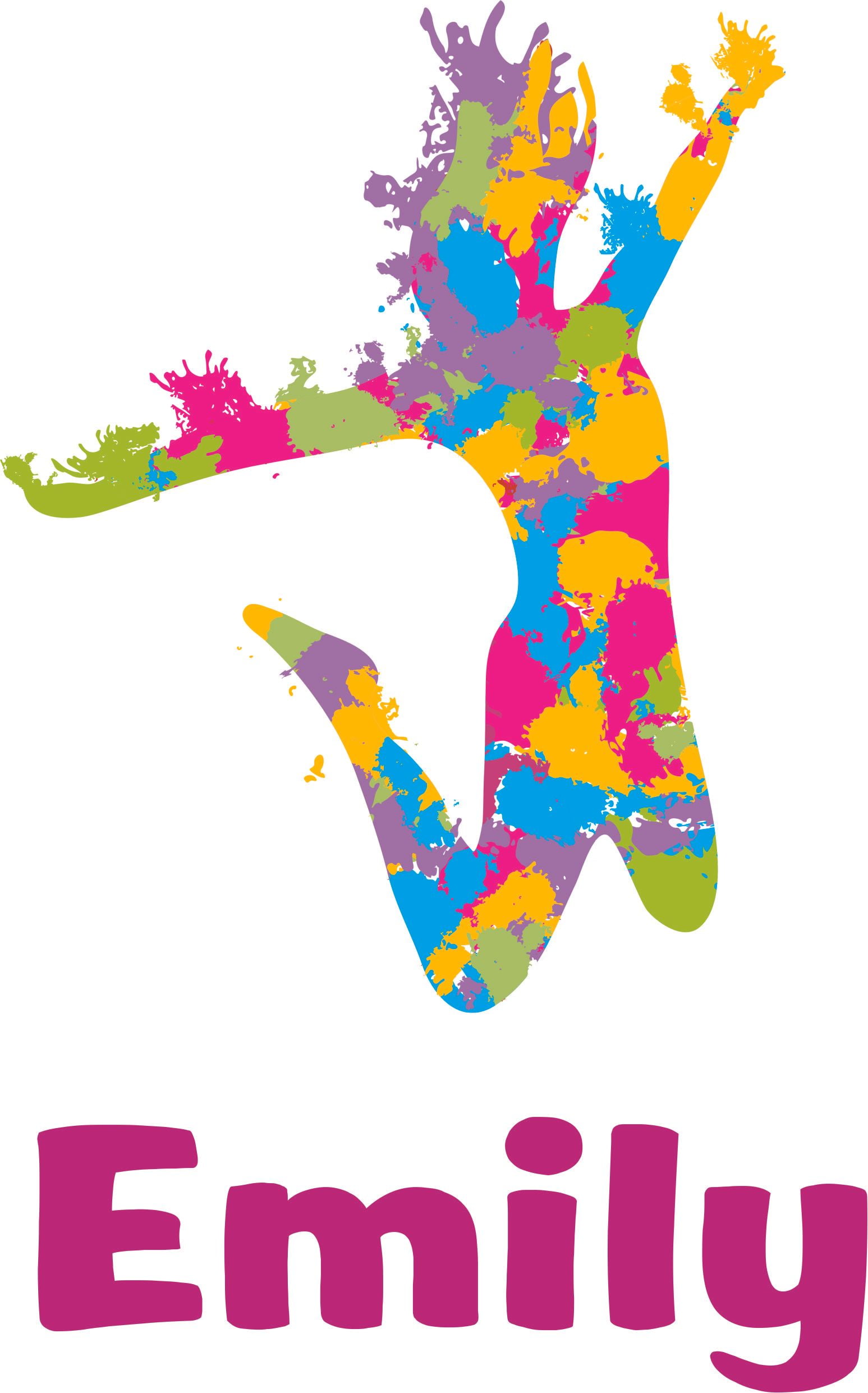 Wall Decal Colorful Paint Woman Jumping Dance Disco Tango Ballerina ...