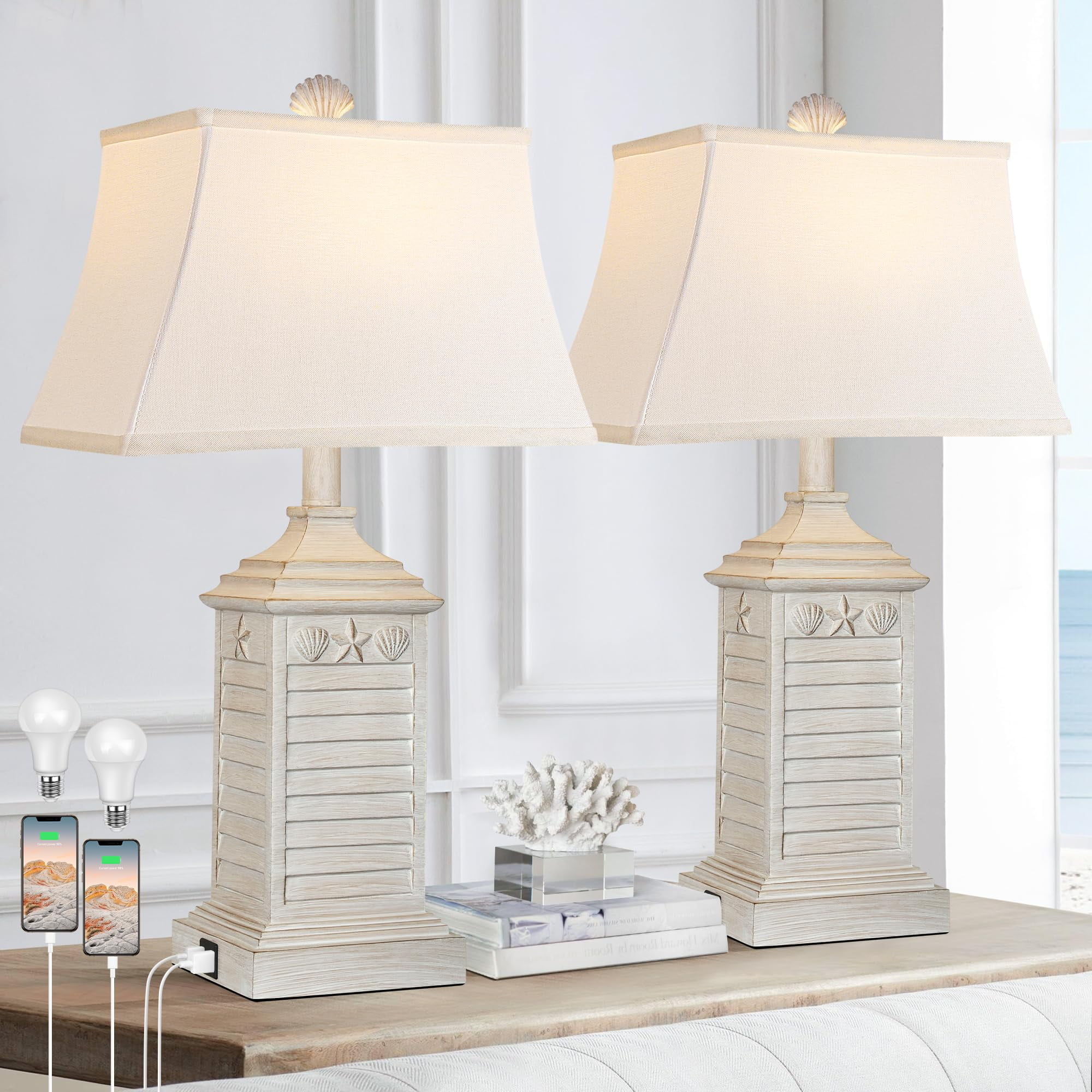Click here for Hamucd Coastal Table Lamps Set Of 2  Beach Living... prices