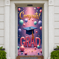 Gold Glitter Graduation Banner Colorful Balloons Grad Backdrop Blue ...