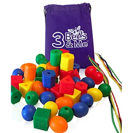 3 Bees & Me Jumbo Lacing Beads | Threading Toys for Toddlers and Kids ...