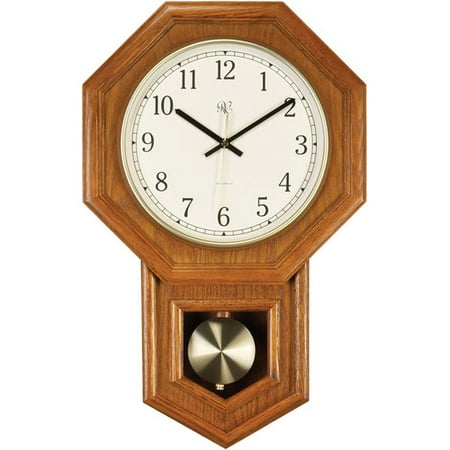 River City Clocks Schoolhouse Radio-Controlled Clock with Pendulum ...