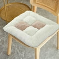 Fwttom Seat Cushion, Soft Furry Square Chair Cushions with Color-block ...