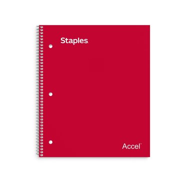 Staples 1-Subject Notebooks 8" x 10.5" Wide Ruled 70 Sheets Assorted ...