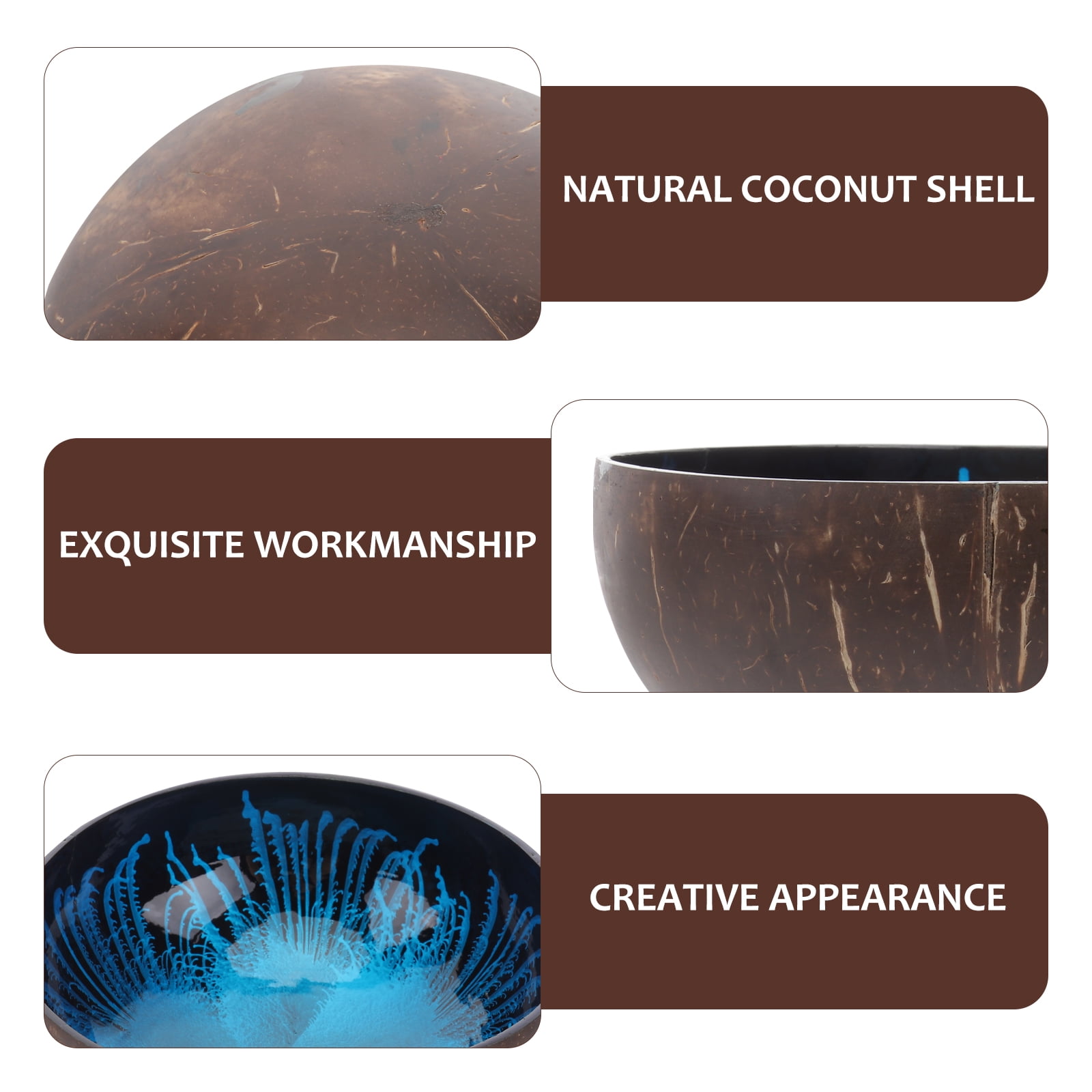 Natural Coconut Shell Bowl Storage Bowl Candy Container Nuts Holder ...