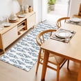 Blue Leaves Abstract Herb Rectangle Rug 2'x6' Summer Pastoral Floral ...
