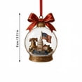 American 250Th Anniversary Flag Snow Ornament, Red Satin Ribbon, Us ...