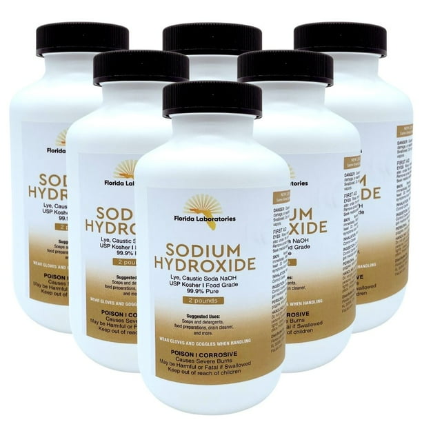 Sodium Hydroxide 99.9% Pure Food Grade Beads Caustic Soda lye 12 Lbs ...