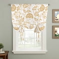Ginger Pastoral Flowers Tie Up Curtains, Farmhouse Pattern Adjustable ...