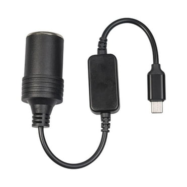 SUTNSCW USB C Male to 12V Adapter, USB to Car Cigarette Lighter Socket Converter Cable 2Pack ...