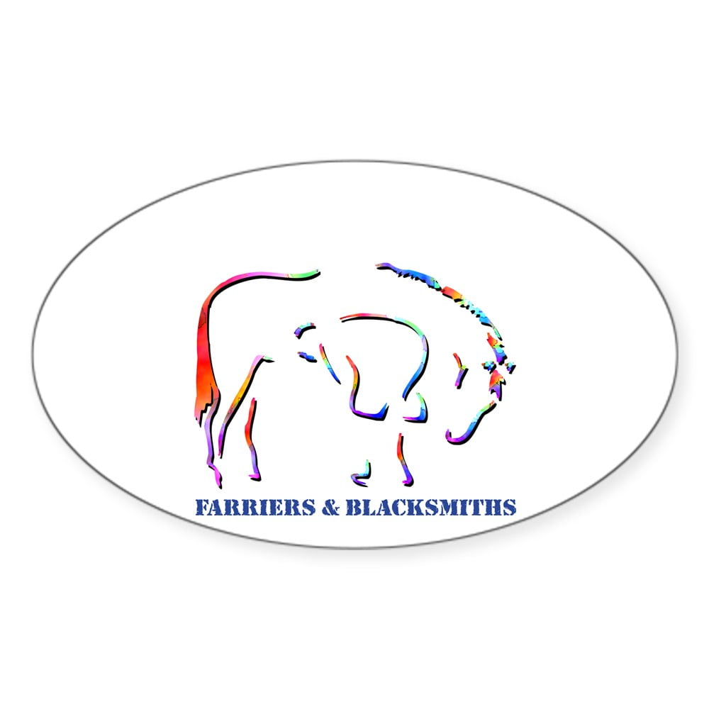 CafePress - Farriers & Blacksmiths Oval Sticker - Sticker (Oval ...
