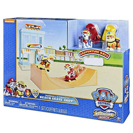 Paw Patrol Adventure Bay Marshall and Rubbles beach skate shop ...