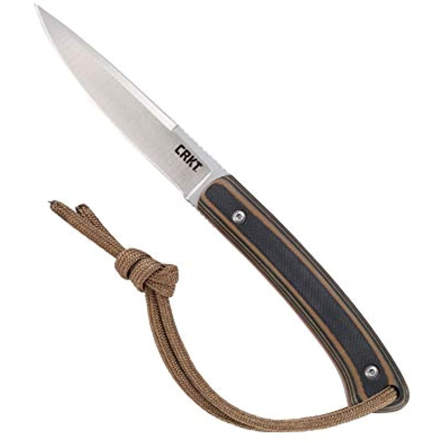 CRKT Biwa Fixed Blade Knife with Sheath: Drop Point Blade with Friction ...