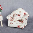 ZPAQI Realistic Mini Sofa Rural Floral Furniture Lounge Dollhouse Accs ...