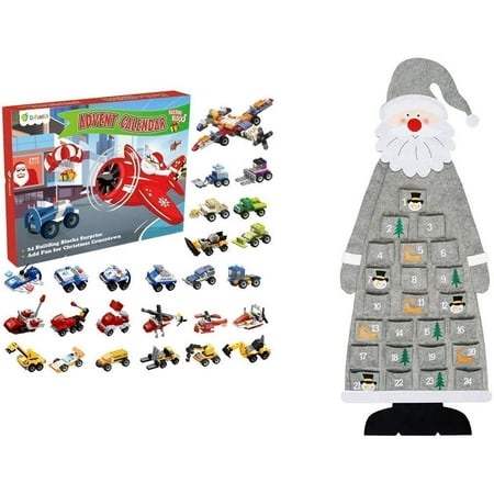 STEM Vehicles Buidling Kit Advent Calendar + Felt Hanging Santa Advent ...