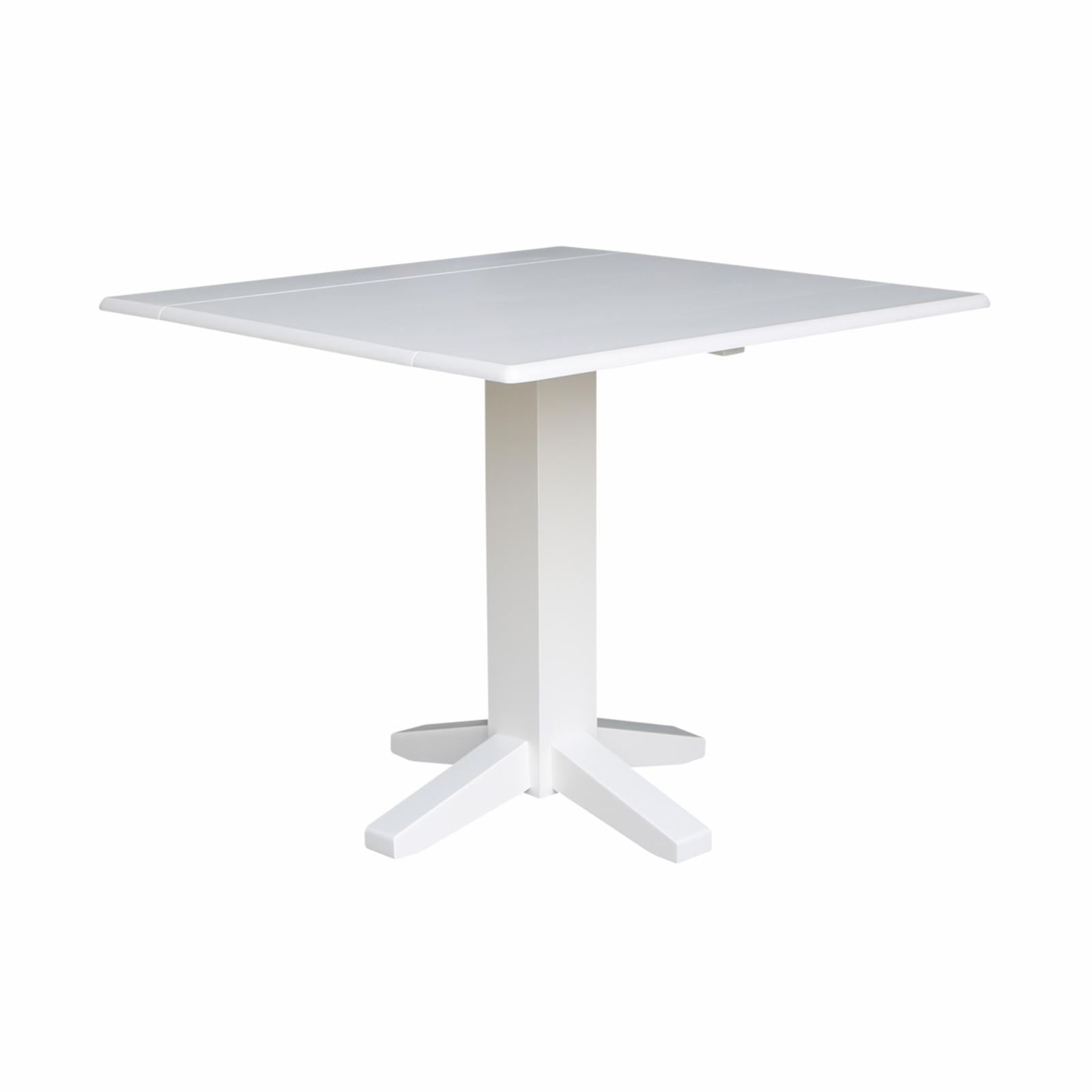 Square Dual Drop Leaf Dining Table in White - Walmart.com
