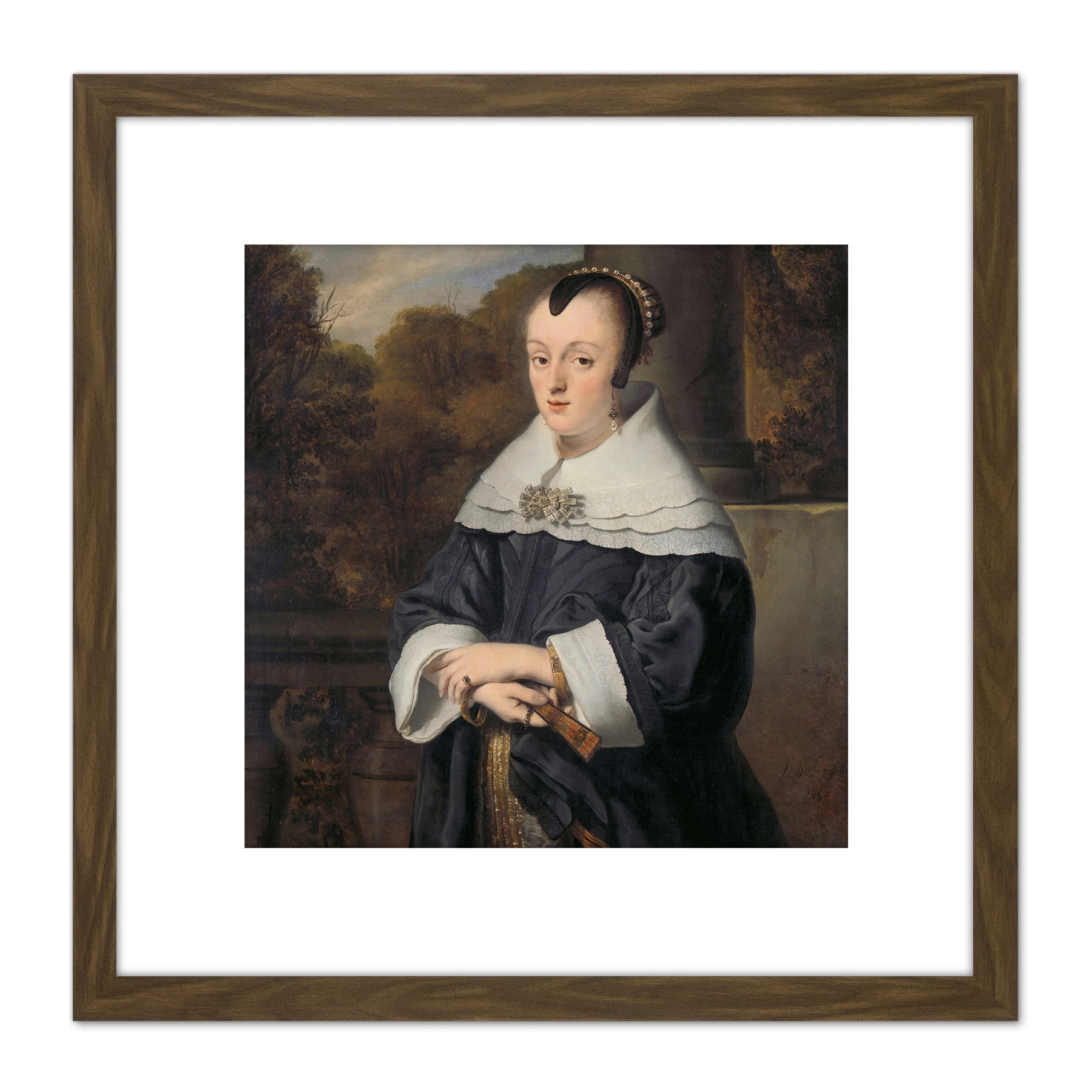 Bol Portrait Maria Rey Painting 8X8 Inch Square Wooden Framed Wall Art ...