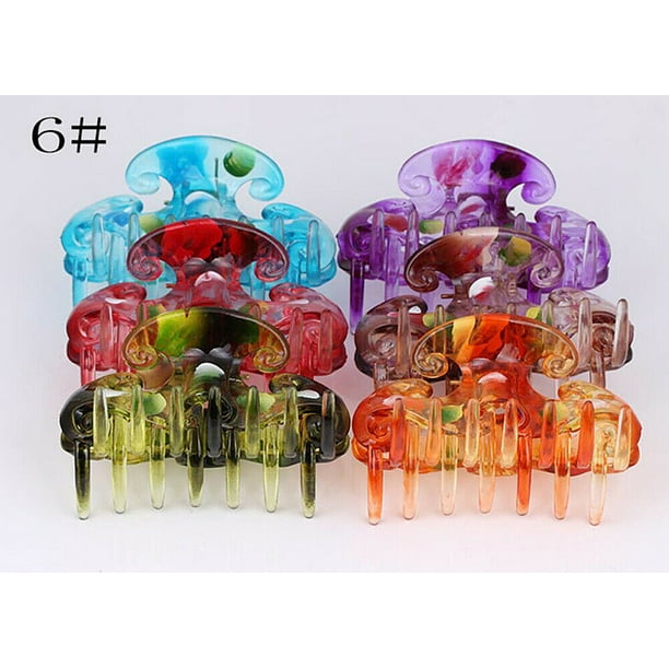 6~12 Pack Women Plastic Hair Claws Hair Clips Jumbo Various Styles ...