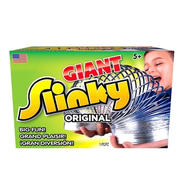 Retro Slinky the Original Walking Spring Toy, Silver Metal Slinky, Ages ...