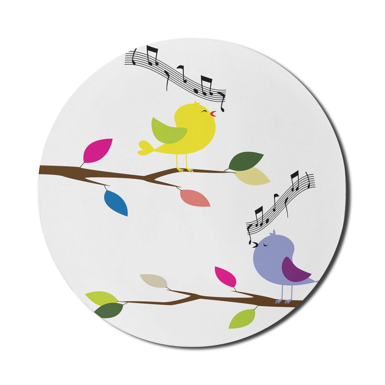 Birds Mouse Pad for Computers, Colorful Birds Singing on Tree Best ...