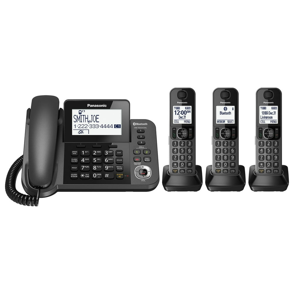 Panasonic KX-TGF383M DECT 3-Handset Landline Telephone - Walmart.com ...