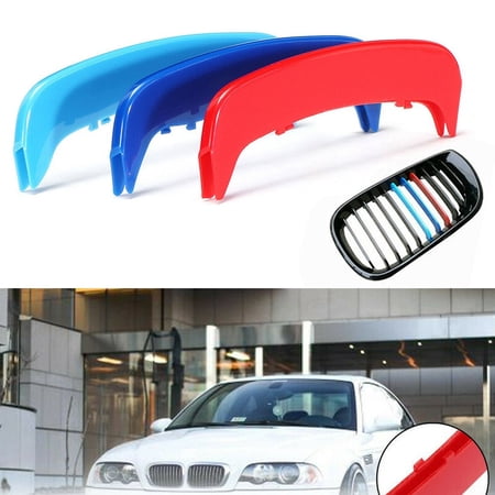 Front Grille Cover Strips Clip Trim For BMW 3-Series E46 Accessories ...