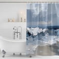 Abstract Ocean Beach Sea Wave Shower Curtain Set, Waterproof Shower ...