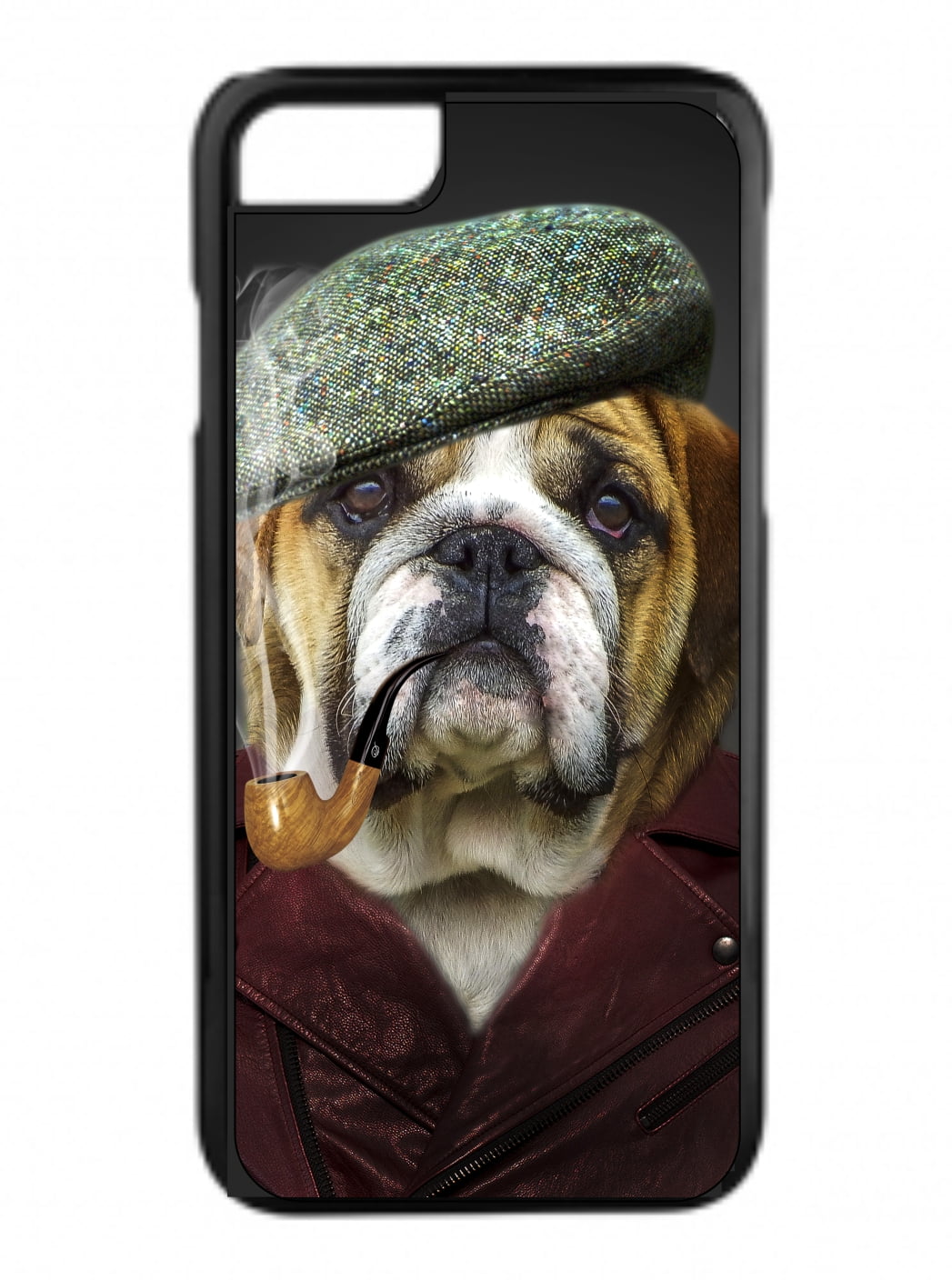 Dog Smoking a Pipe Design Black Plastic Phone Case That Is Compatible ...