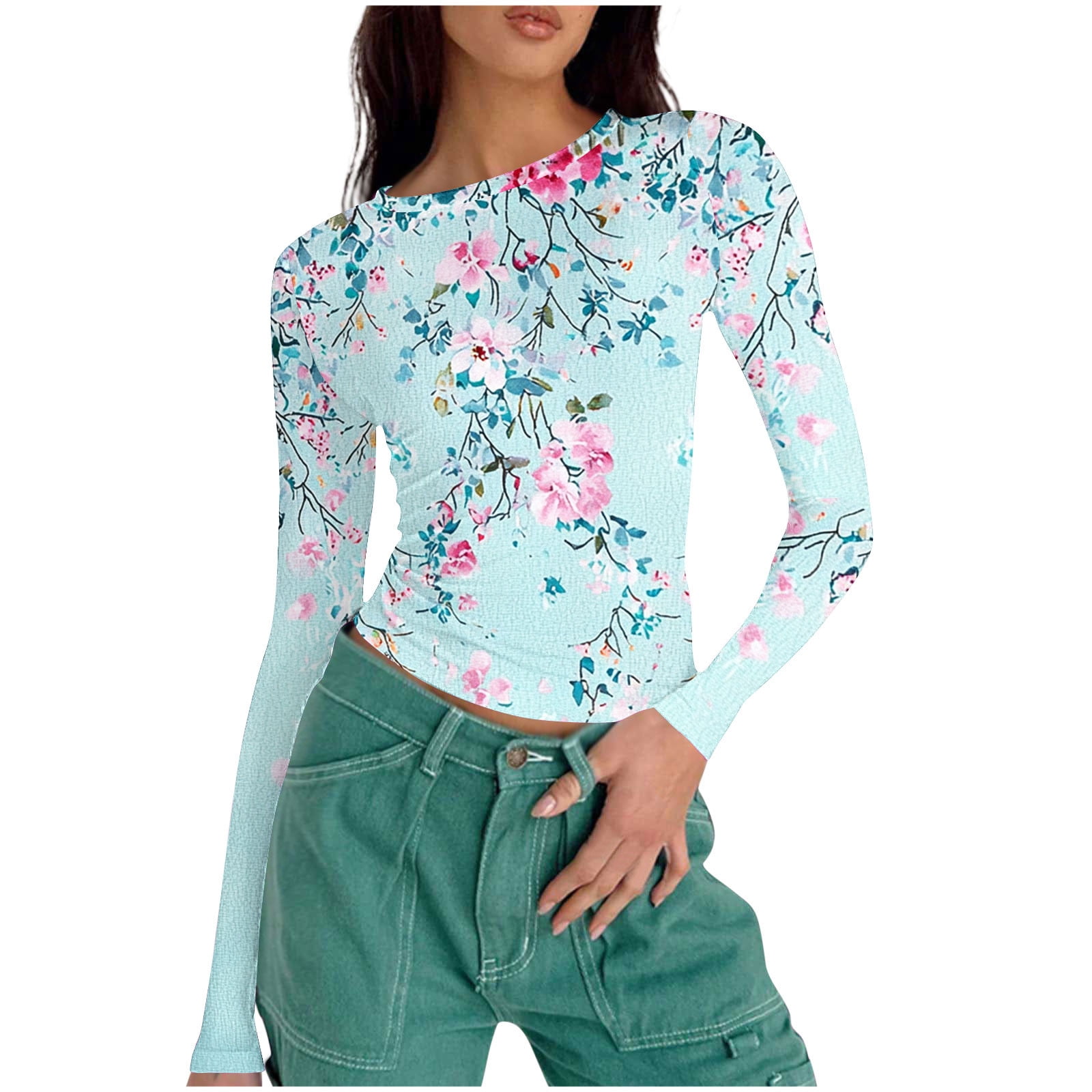 Click here for Njdvhb Womens Long Sleeve Round-Neck Blouses & Shi... prices