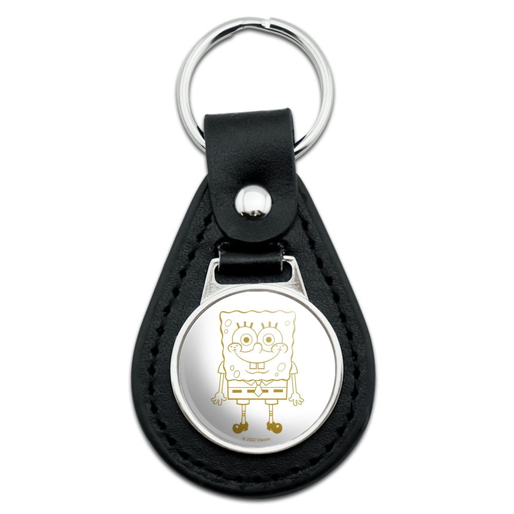 Black Leather SpongeBob Full Front Keychain - Walmart.com