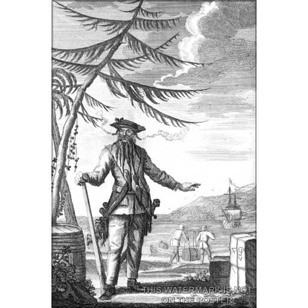 16x24 Poster; Blackbeard The Pirate"Capt. Teach Alias Black-Beard ...