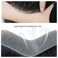 Men Forehead Hairline Toupee 1B# Off Black Human Hair Thin PU Skin ...