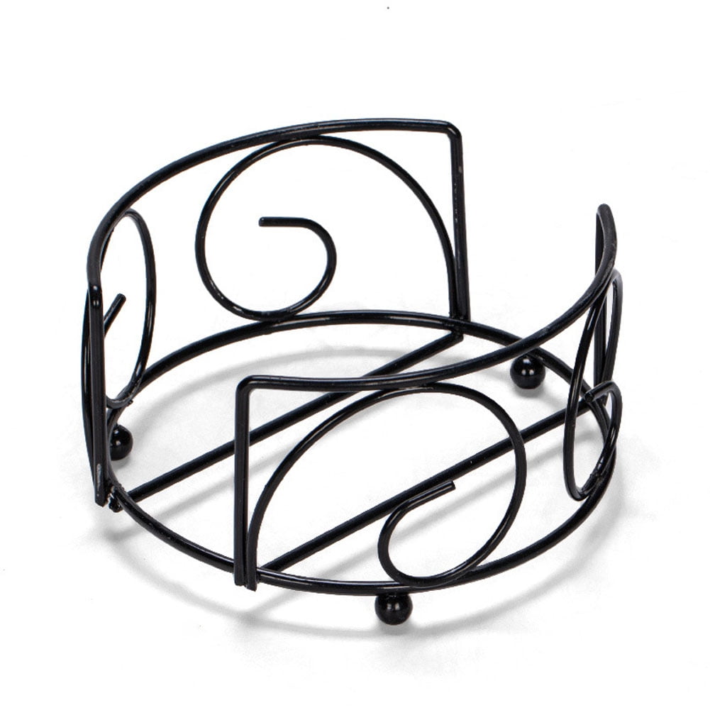 Vintage Coaster Holder Round, Black Iron Metal Coaster Holder Sterling ...