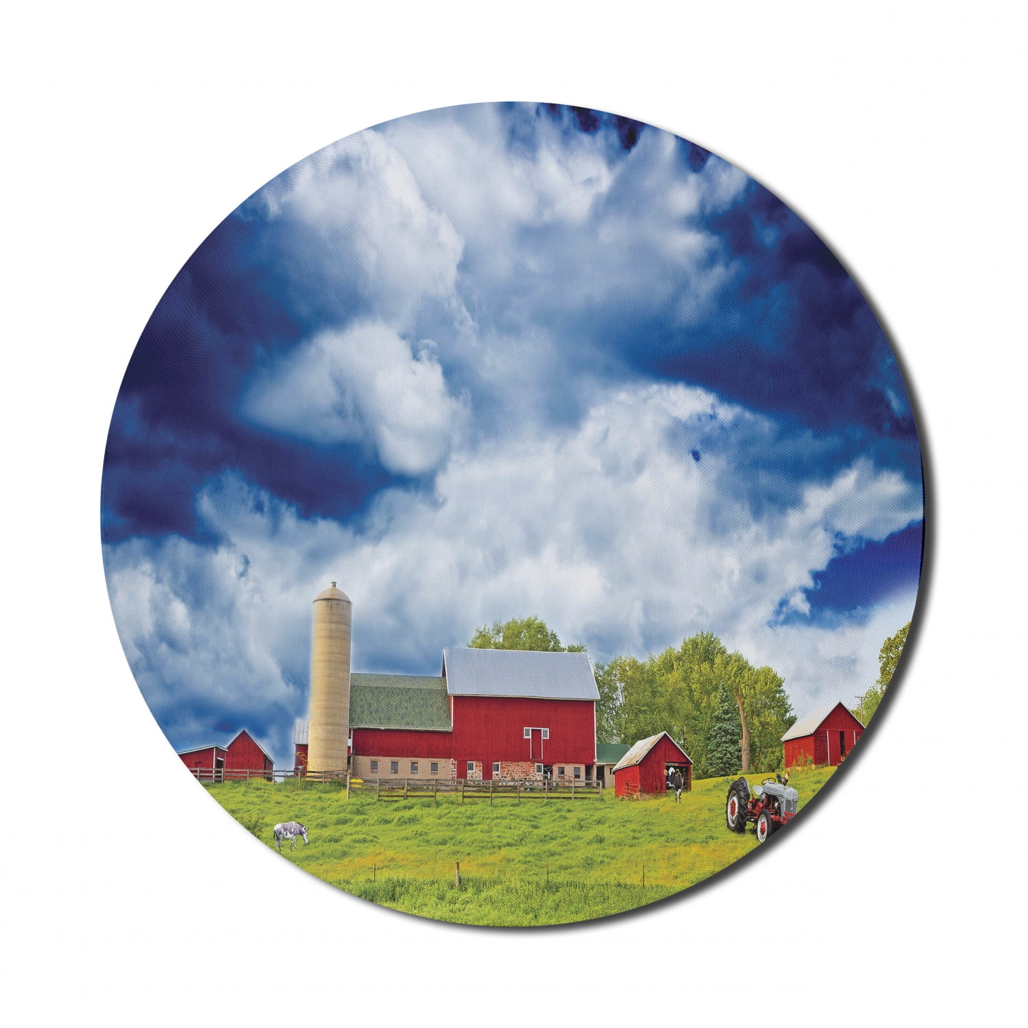 Country Mouse Pad for Computers, Landscape Scenery View Warehouse Barn ...
