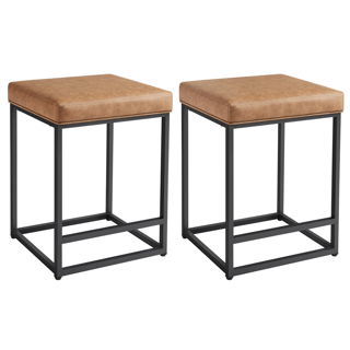 Weston Home Ashby 29 inch Wood Backless Bar Stool, Brown, Set of 2 ...