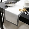 Black Geometric Table Runner 108 Inches Long - Modern Abstract Art Key ...