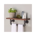 24 Inches Wood and Metal Frame Floating Wall Shelf, Walnut Brown and ...