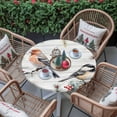 Christmas Round Tablecloth Red Robin Bird Tablecloths with Elastic Edge ...
