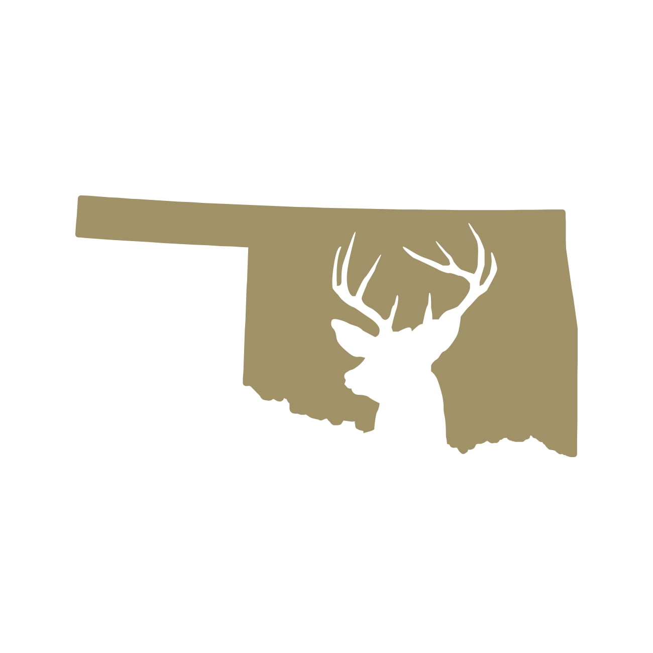 Oklahoma Deer State Sticker Decal Die Cut - Self Adhesive Vinyl - Weatherproof - Made in USA ...