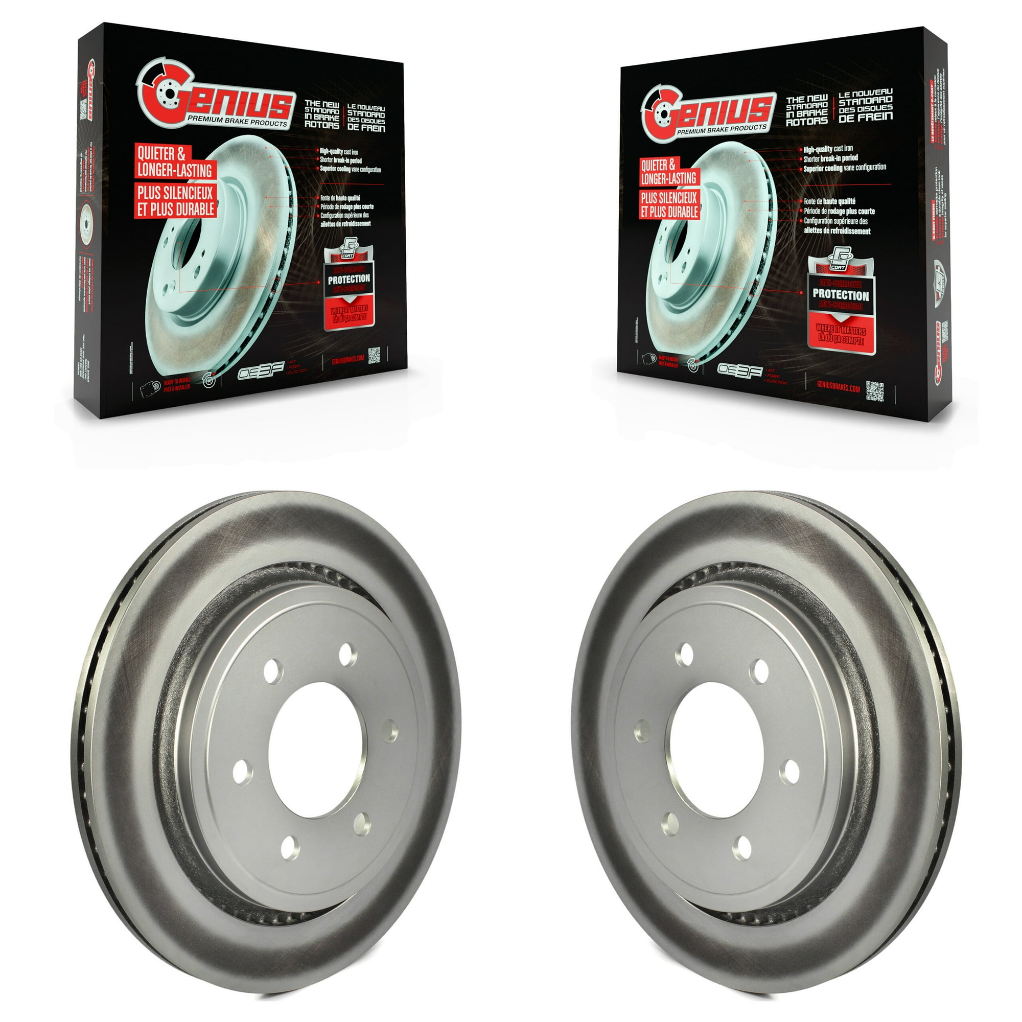 Click here for Genius Rear Coated Disc Brake Rotors Pair For Car... prices